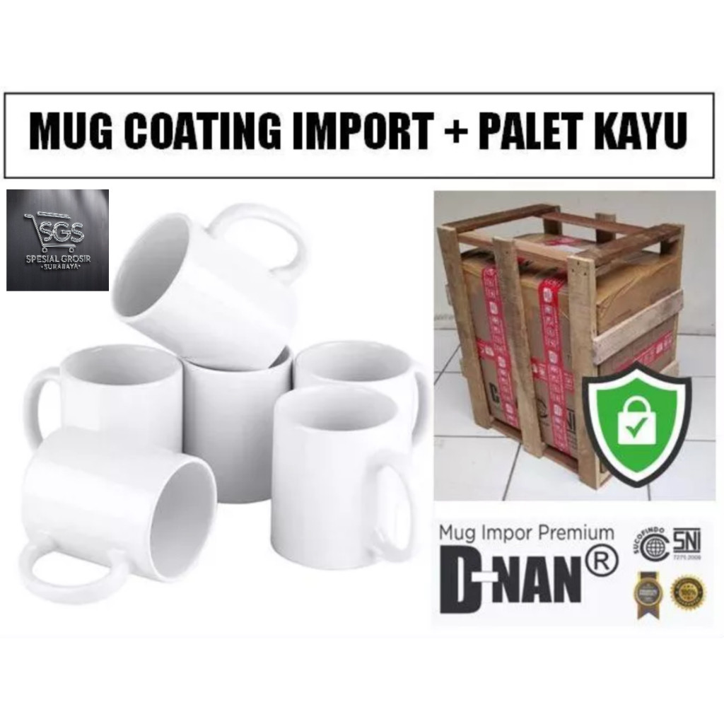 Jual Mug Coating Putih Polos Import / Sablon Mug Sublim Super White ...