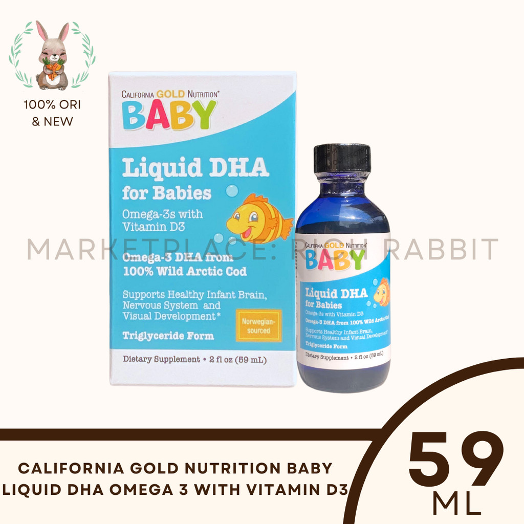 Jual California Gold Nutrition Baby Liquid DHA Omega Vitamin D3 ...