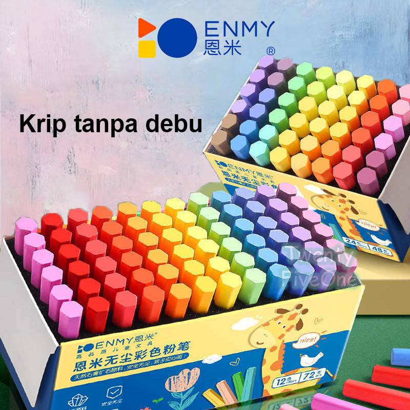 Jual ENMY Kapur Papan Tulis Blackboard Warna Color Chalk Putih White ...