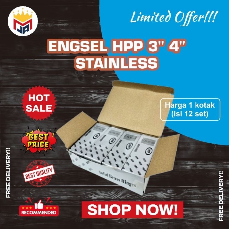 Jual ENGSEL HPP PUTIH ( SN ) 3" DAN 4" PER KOTAK ISI 12 SET PLUS SKRUP ...