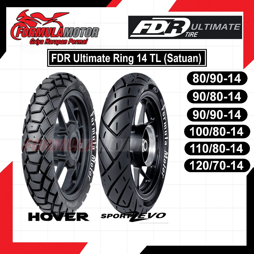 Jual [FDR Ultimate Ring 14 Tubeless] Ban Tubles Motor Matic Vario, Beat, Scoopy, Spacy, Genio ...