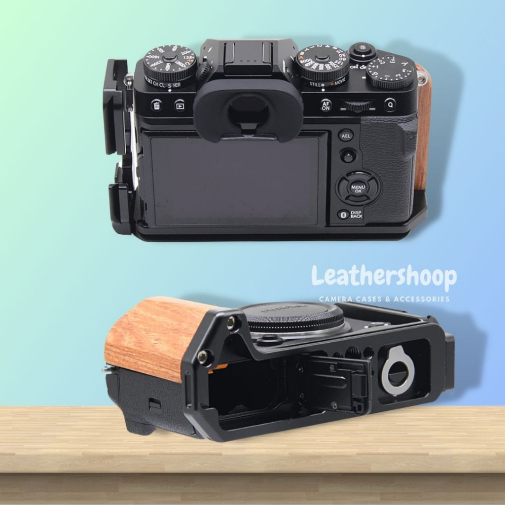 Jual Bracket L Plate Handgrip Fujifilm XT5 Metal & Wood Grip Fuji X ...