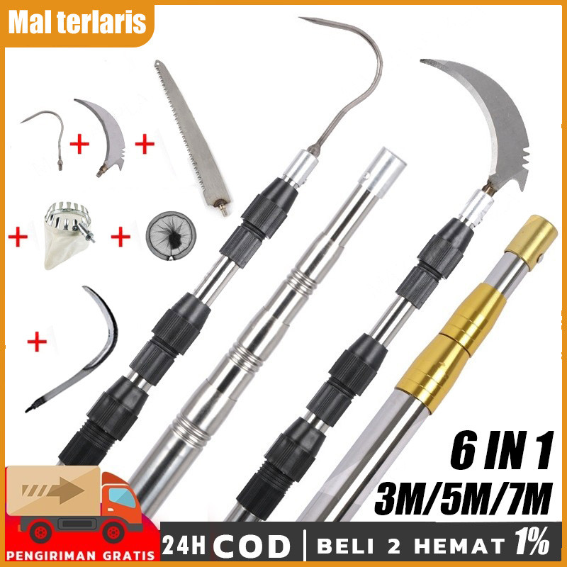 Jual Tongkat Panjang Untuk Petik Buah metal fruit picker / 7M 5M 3M/6-1 IN 1/Gergaji Pemangkasan ...