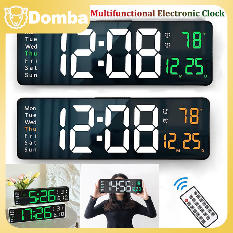 Jual （Dengan Kendali Jarak Jauh）Jam Dinding Digital 13 Inch - Tampilan ...