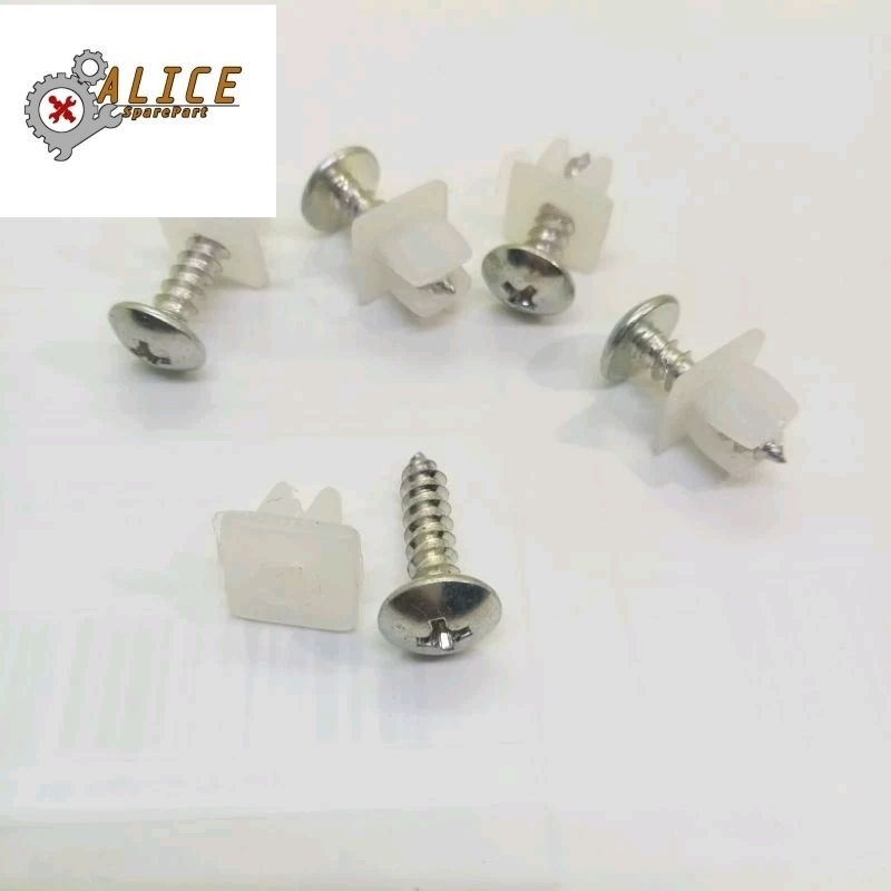 Jual 1 set kancing plastik Clip klip dudukan baut scrup skrup baut m4 ...