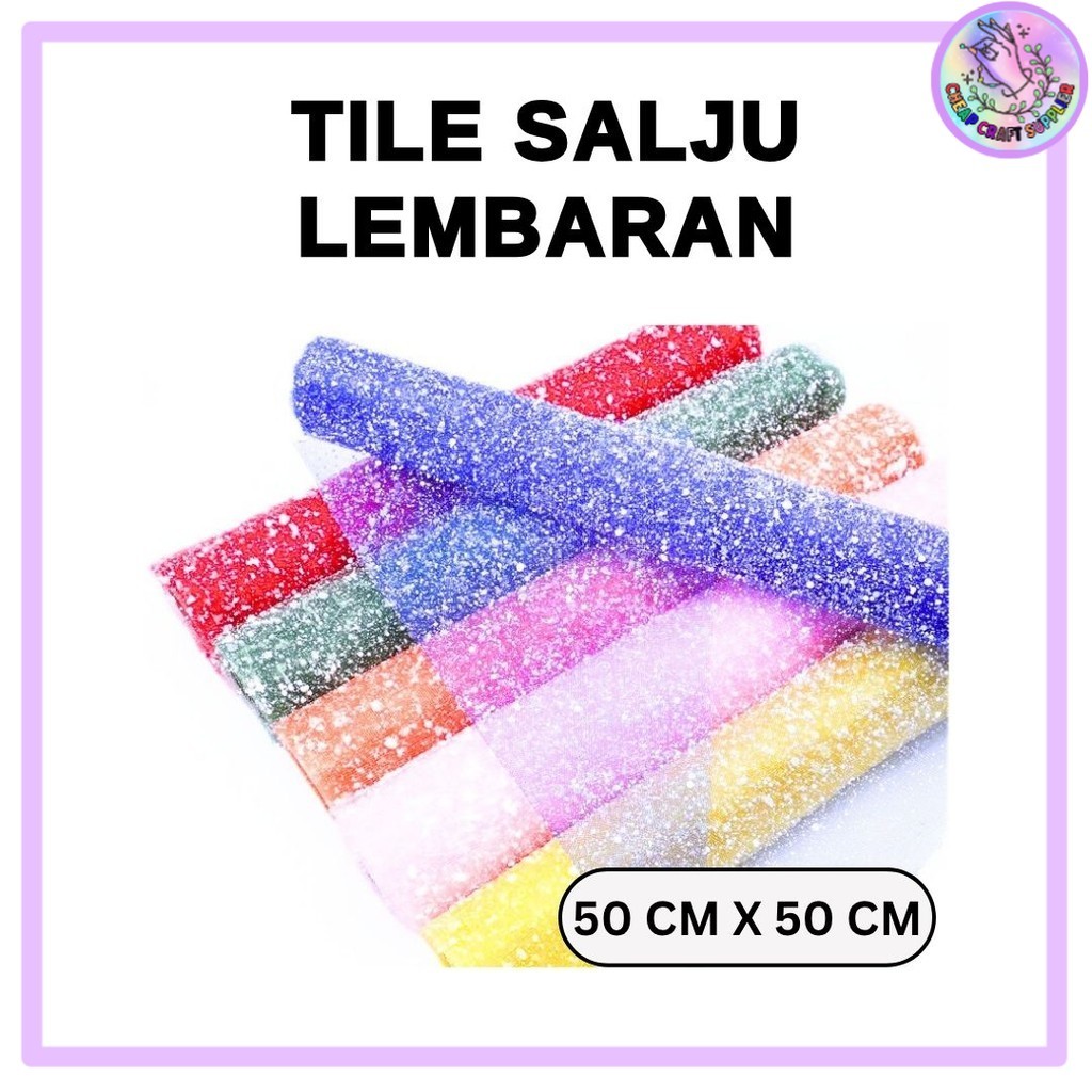 Jual (1 LEMBAR) Kain TILE SALJU / Snow Mesh Tile per roll BUKET BUNGA ...