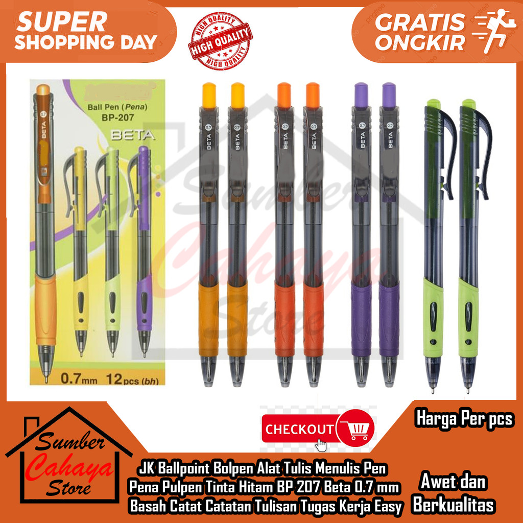 Jual JK Ballpoint Bolpen Alat Tulis Menulis Pen Pena Pulpen Tinta Hitam ...