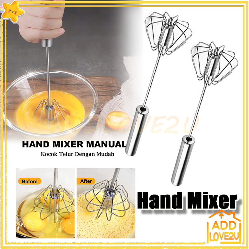 Jual Hand Mixer/Pengaduk Telur Otomatis Stainless/Hand Mixer Manual ...