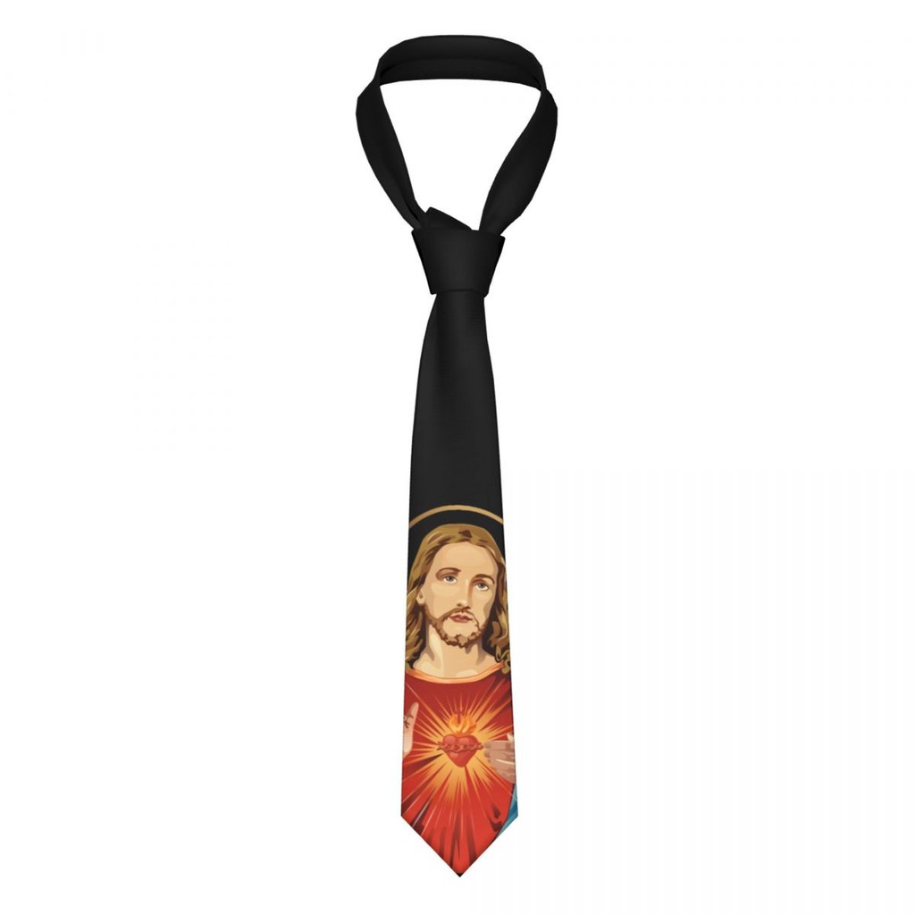 Jual Custom Sacred Heart Of Jesus Ties Men Formal Silk Christian ...