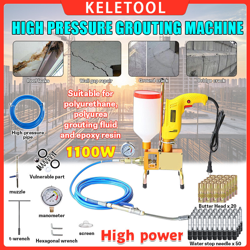 Jual Mesin Grouting Lantai Tekanan Tinggi 1100W Mesin Pengisi Kedap Air Injeksi Grouting Mesin ...