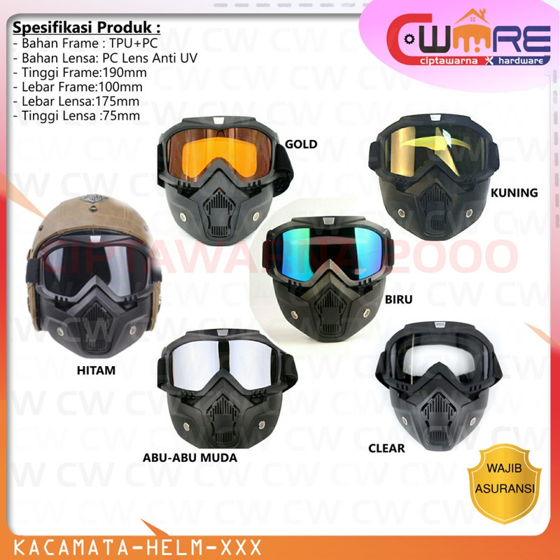Jual Kacamata Gugel Mask gogle Glass Helm Masker - BDB CwNs | Shopee ...