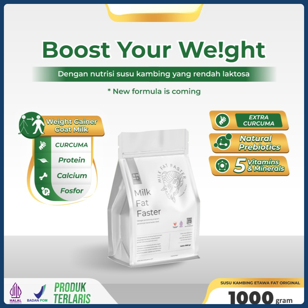 Jual Ternak Syams Milk Fat Faster Rasa Original 1KG Susu Penambah Berat ...