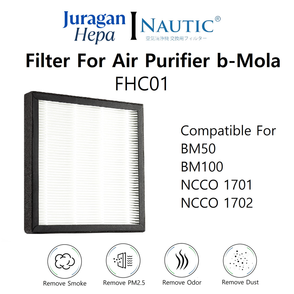 Jual HEPA Filter H13 for b-MOLA NCCO 1701 1702 BM100 BM50 Air Purifier Replacement FHC01 ...