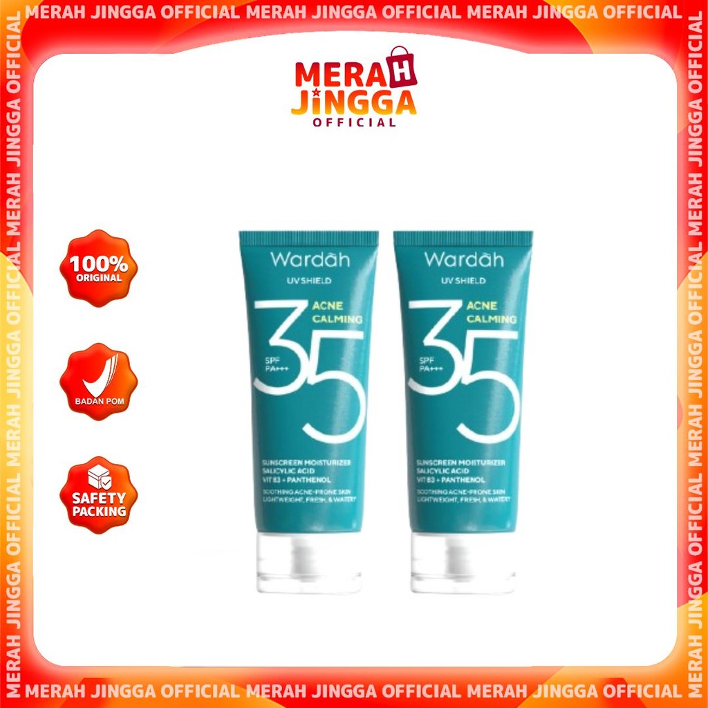 Jual {BUNDLING} WARDAH UV Shield Acne Calming Sunscreen Spf35 Pa++++ 35ml -Twinpack|Merah Jingga ...