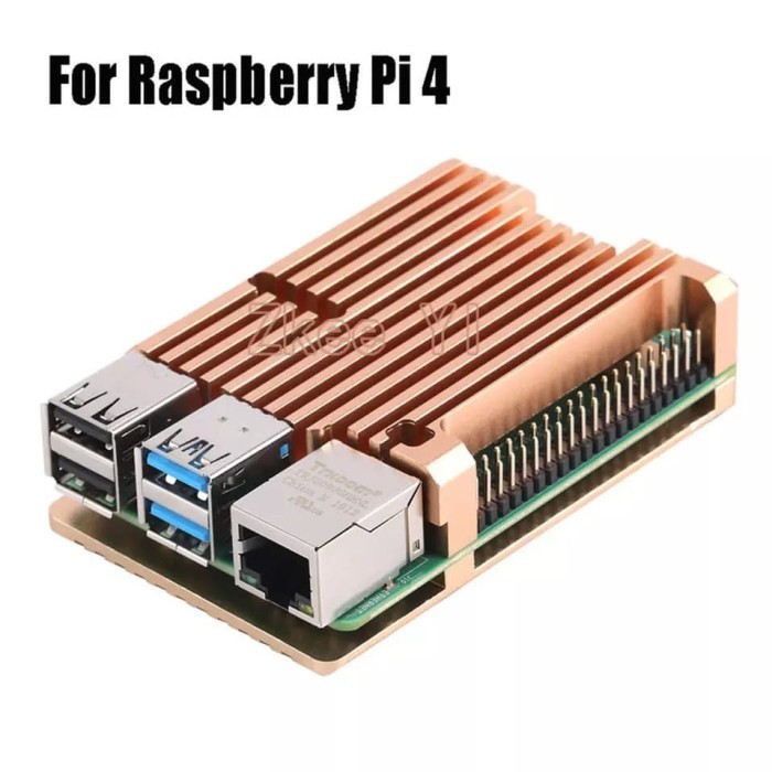Jual Raspberry Pi 4 B Metal Case ARMOR GOLD Aluminium Alloy Enclosure ...