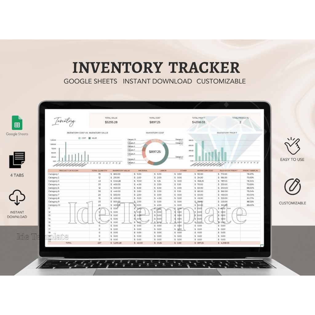 Jual (75) Inventory Tracker Spreadsheet Small Business Inventory Google ...