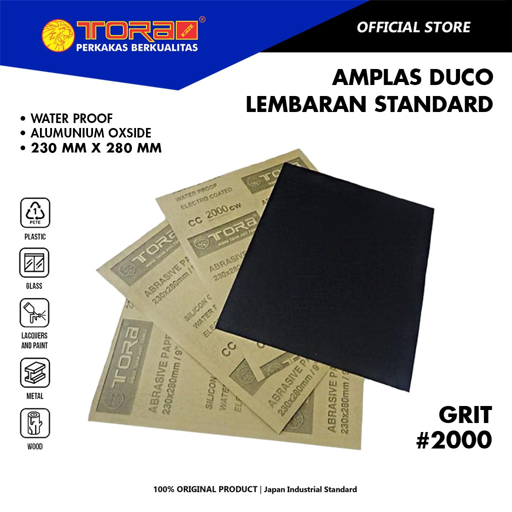 Jual TORA Amplas Duco Lembaran Standard Grit 2000 - Abrasive Paper ...