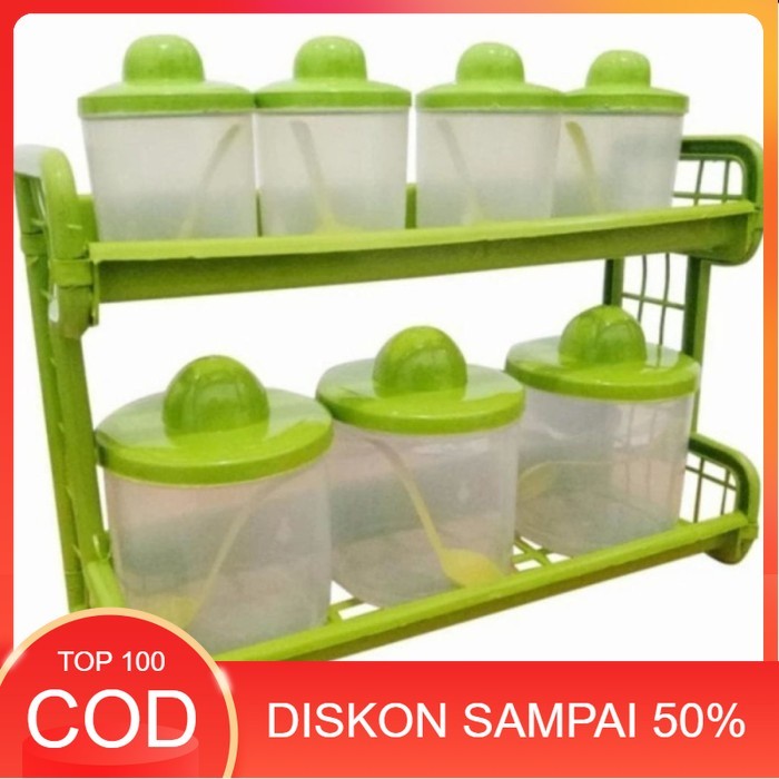 Jual Rak Bumbu Mercury Tempat Bumbu 2 Susun Plastik 7 Wadah Kitchen Set ...