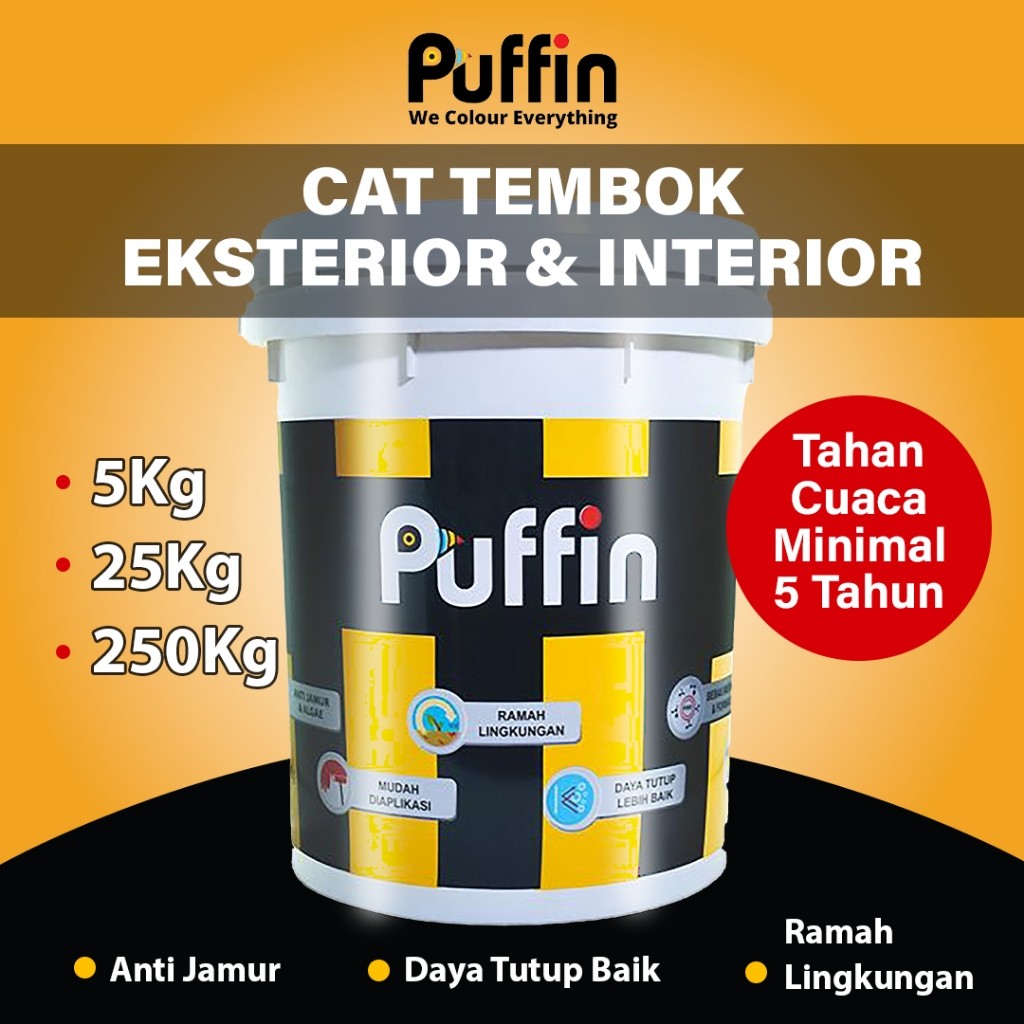 Jual Puffin Paint Cat Tembok Exterior Puffin Plus Isi 25 Kg | Shopee ...