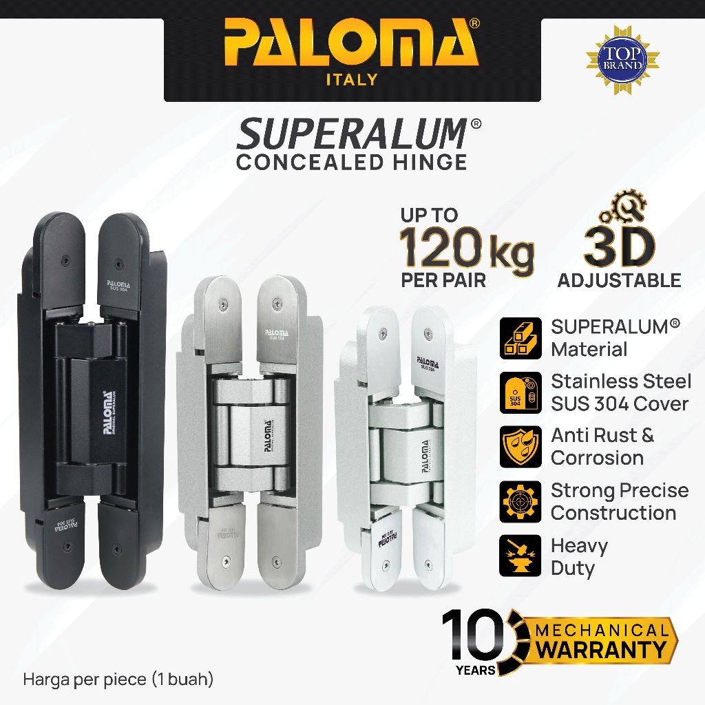 Jual PALOMA Engsel Tanam Invisible Concealed Hinge Pintu Jendela IHP 81 ...