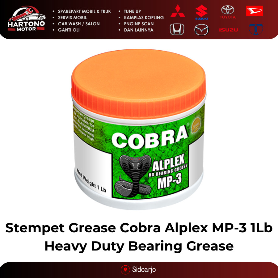 Jual Stempet Grease Cobra Alplex MP-3 1Lb Heavy Duty Bearing Grease ...