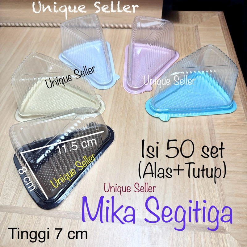 Jual Mika Kue Segitiga isi 50 pcs Buat 1 Slice Kue Mika CT Segitiga ...