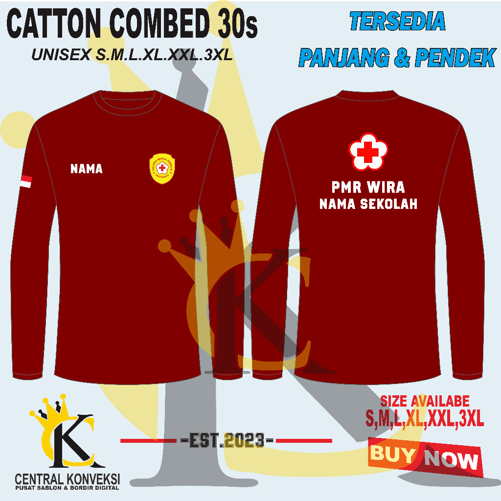 Jual KAOS PMR SEKOLAH / KAOS PMR SMP SMA / KAOS PMI SEKOLAH SMA SMP ...