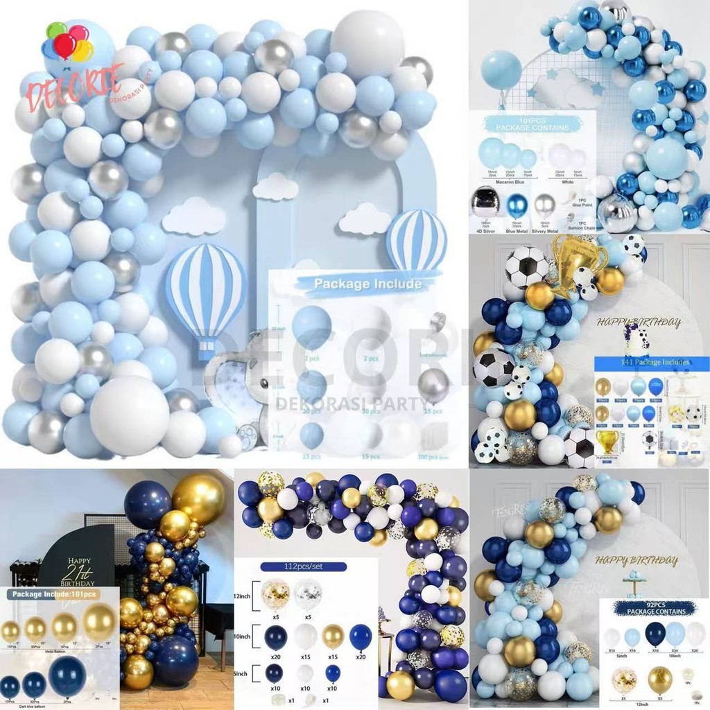 Jual MINDU balon/balon party/balon tema/biru/pesta/balon paket | Shopee ...