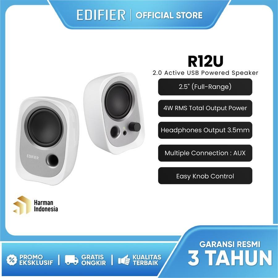 Jual EDIFIER R12U 2.0 Active USB Powered Speaker Garansi Resmi | Shopee ...