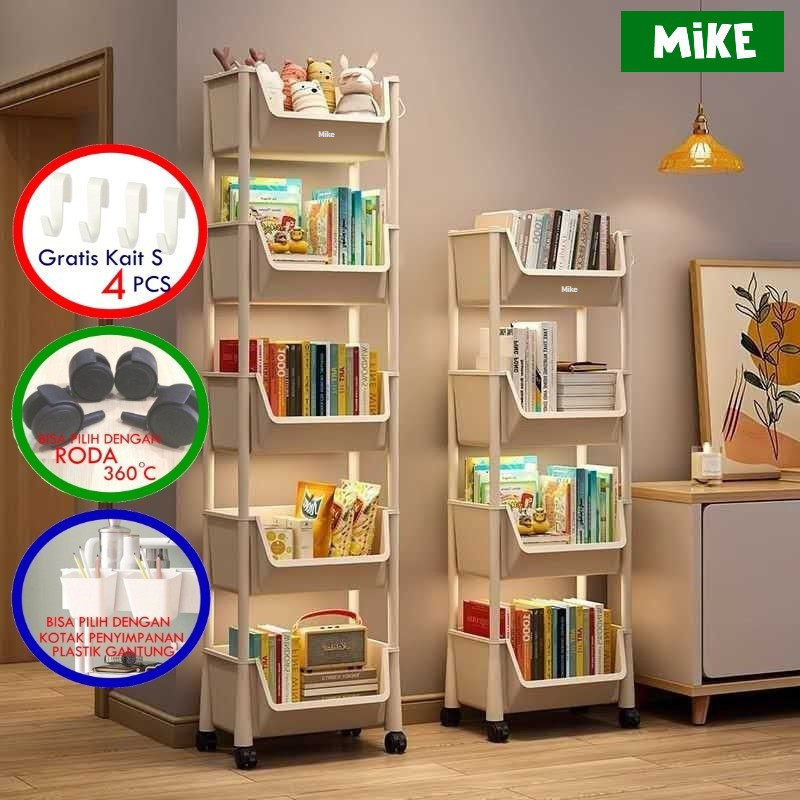 Jual MIKE Deep Rak Plastik rak susun Serbaguna rak sepatu rak buku Rak dapur rak toilet roda ...