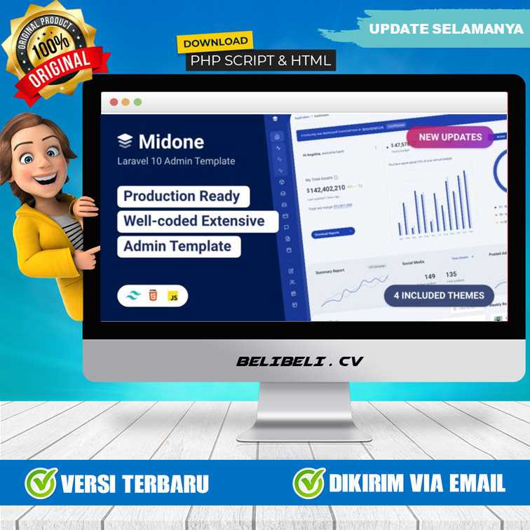 Jual Tailwind CSS - Midone - Laravel 11 Admin Dashboard Template + HTML ...
