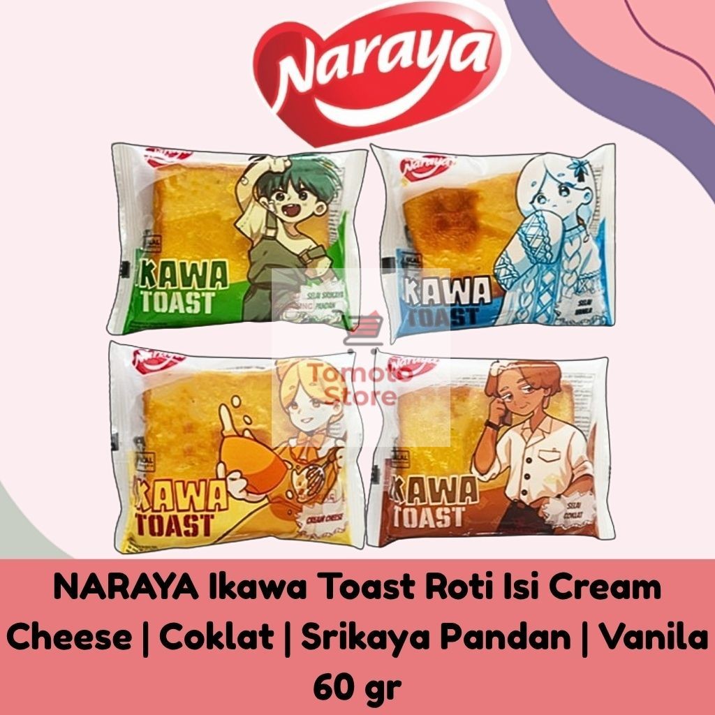 Jual TOMOTOSTORE NARAYA Ikawa Toast Roti Isi Cream Cheese | Coklat ...