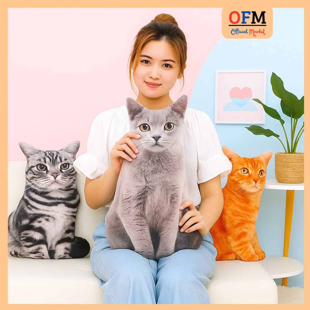Jual Bantal Kucing 3D Mewah Lucu Halus Dan Empuk Hadiah Ulang Tahun ...