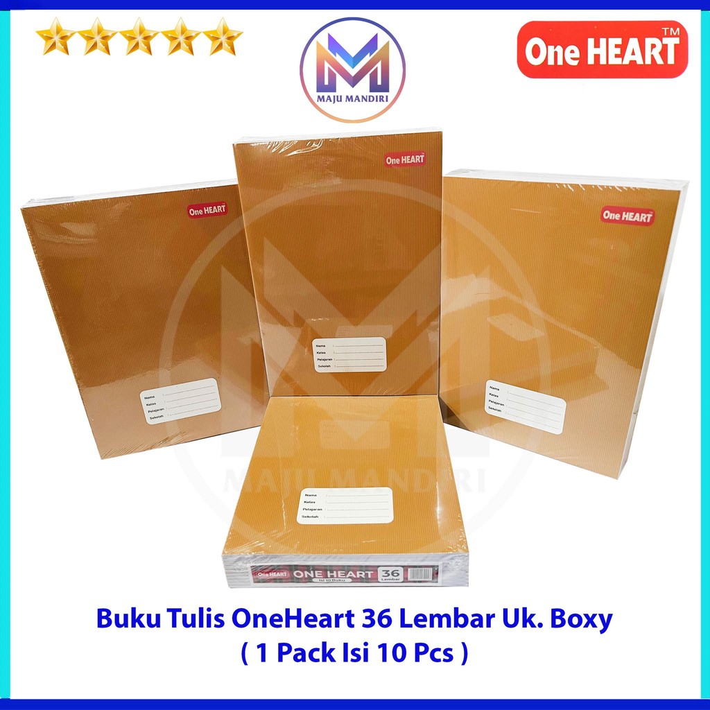 Jual Buku Tulis One Heart 36 Lembar Ukuran Boxy 1 Pack Isi 10 Buku ...