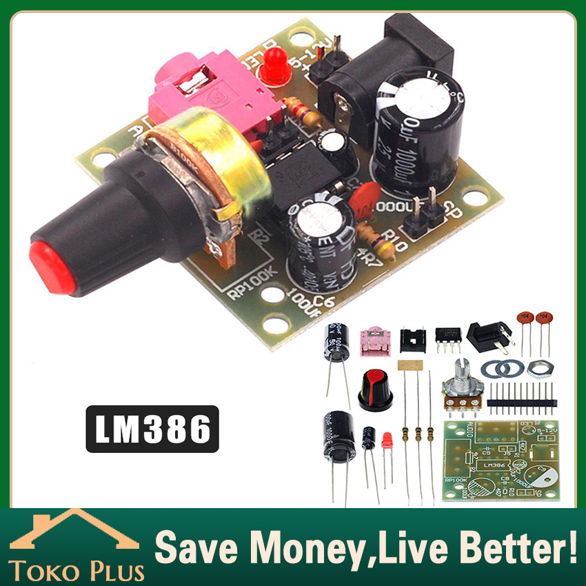 Jual Paket Kit Power Amplifier Mini Lm386 with Potentio DC 3V-12V DC ...
