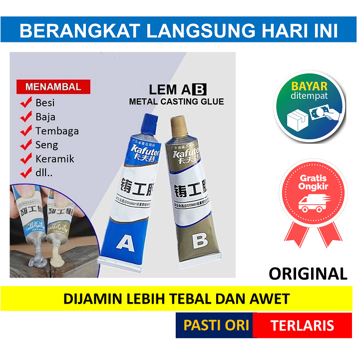 Jual LEM AB EPOXY 20 gram Lem Campur Penambal Besi Steel Radiator Anti ...