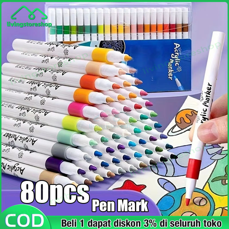 Jual 24/36/48/60/72/80/96 Colors Akrilik Marker Set Spidol Akrilik ...