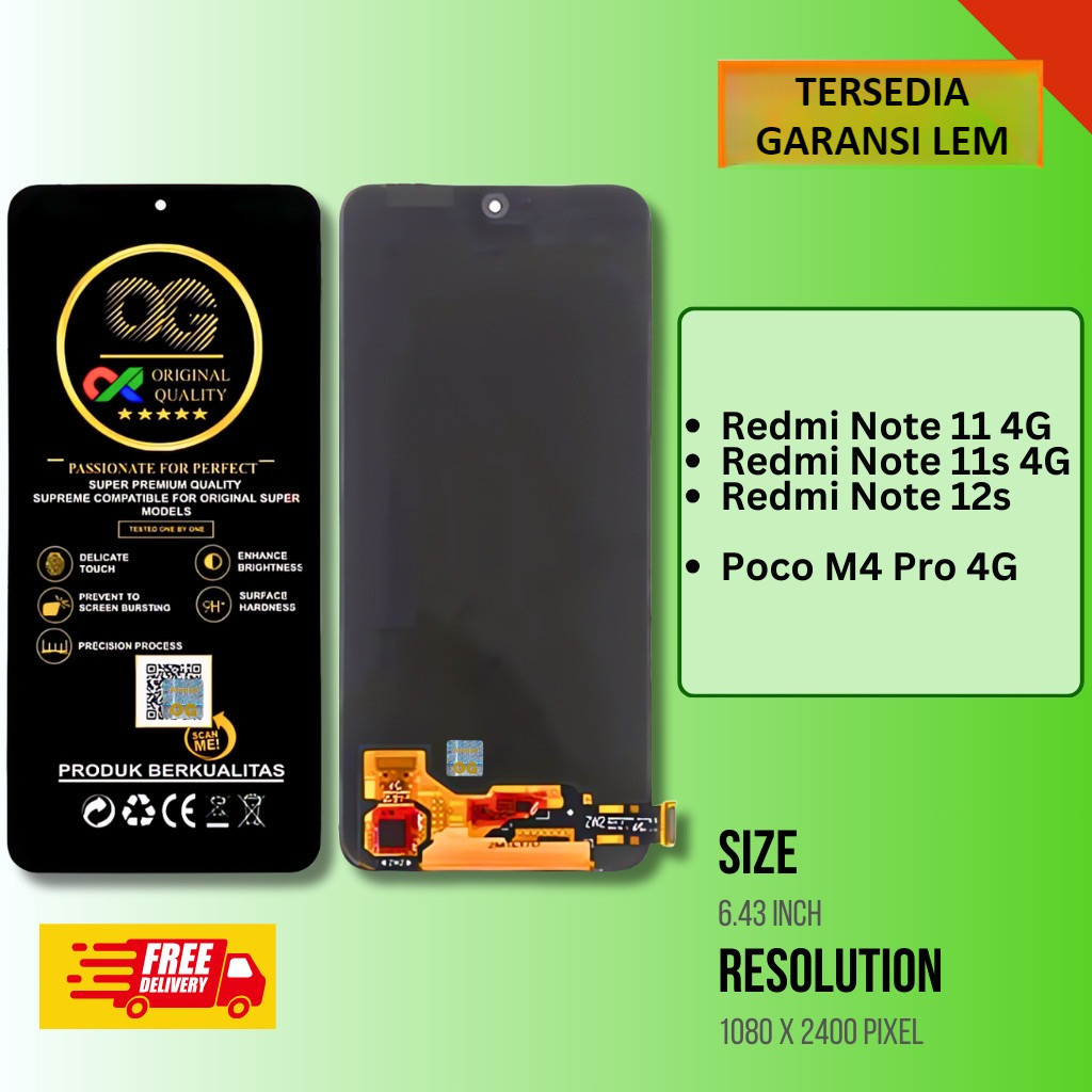Jual LCD Ori OG Super Handphone Redmi Note 11 4G, Note 11S 4G, Poco M4 ...