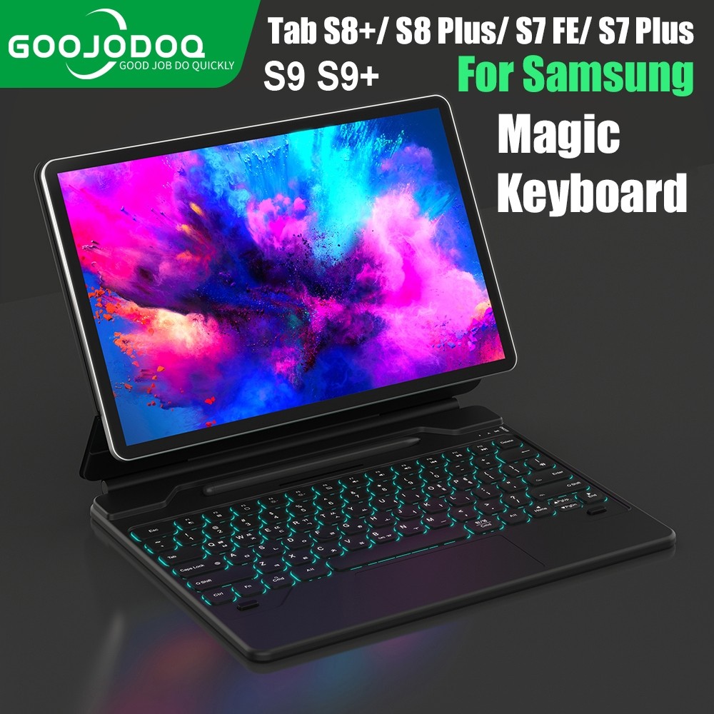 Jual GOOJODOQ Magic Keyboard Case Wireless Bluetooth for Samsung Galaxy ...