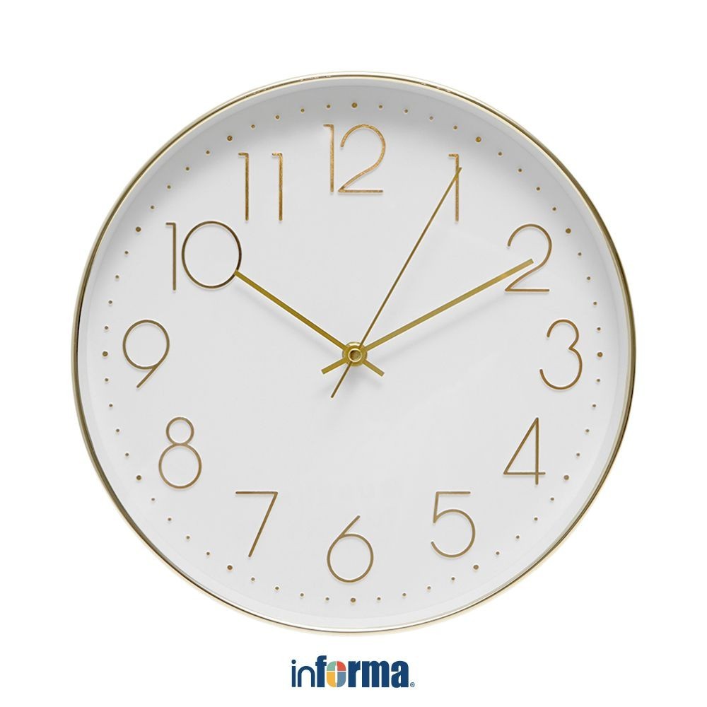 Jual Informa 30 cm Jam Dinding Mc - Gold Wall Clock Jam Tembok Analog ...