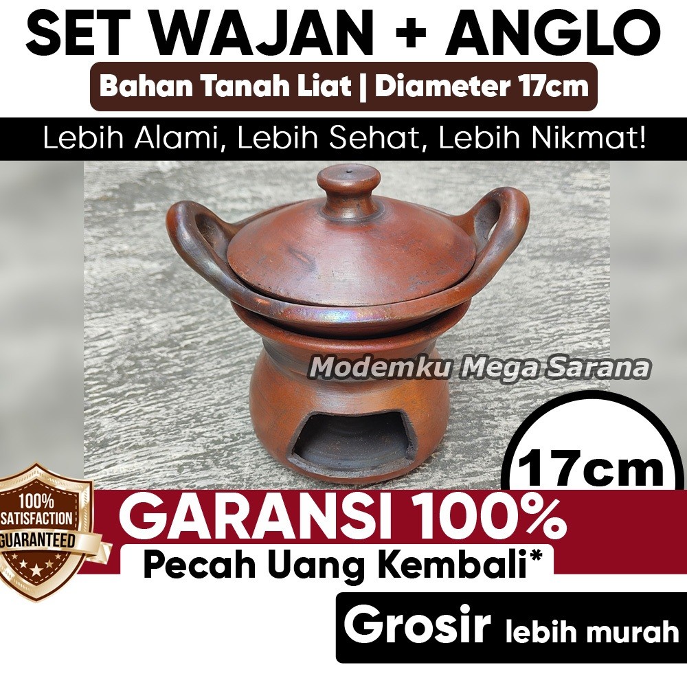 Jual Gerabahku | Paket Wajan Serabi 17cm + Tungku Anglo Tanah Liat 14cm ...