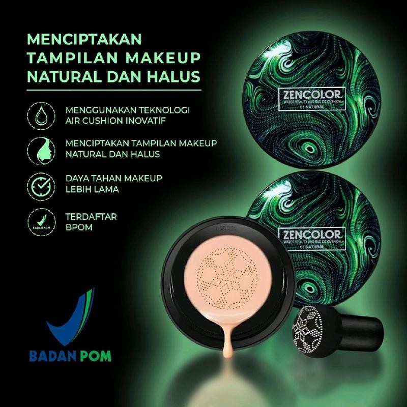 Jual ( 100% ORIGINAL ) BEDAK ZENCOLOR CUSHION WATERPROOF BEDAK ANTI AIR ...
