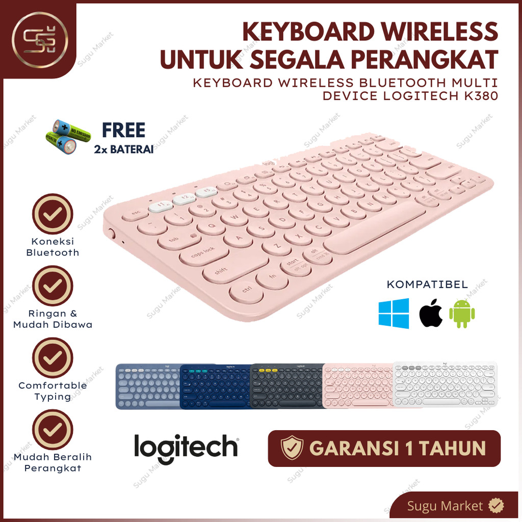 Jual Logitech K380 Keyboard Wireless Bluetooth Multi-Device | Keyboard ...