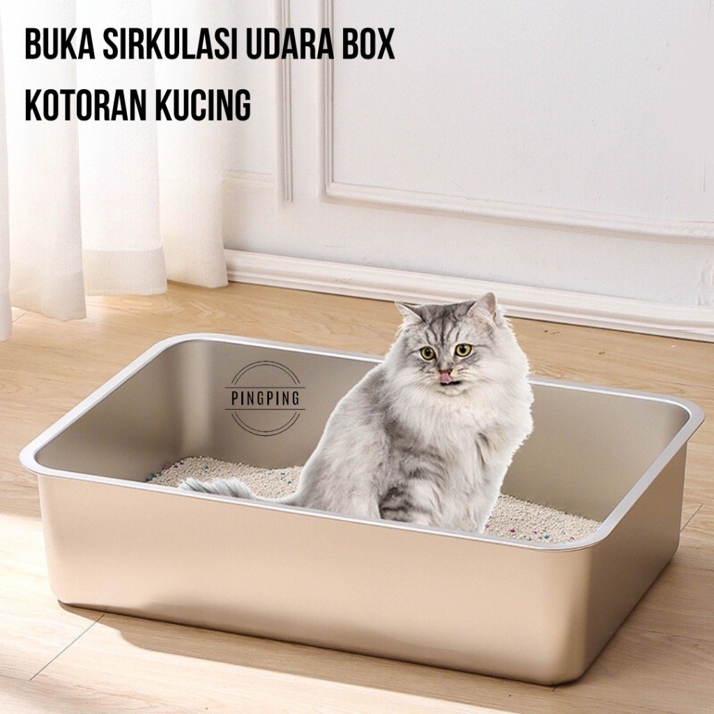 Jual Tempat Pasir Kucing Stainless Ukuran Besar / Litter Box Kucing ...