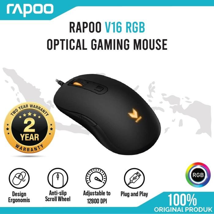 Jual RAPOO V16 RGB - USB Gaming Mouse | Shopee Indonesia
