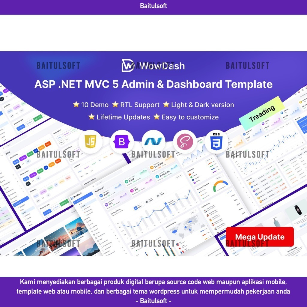 Jual WEB TEMPLATE WOWDASH - ASP .NET MVC 5 -ADMIN DASHBOARD TEMPLATE ...