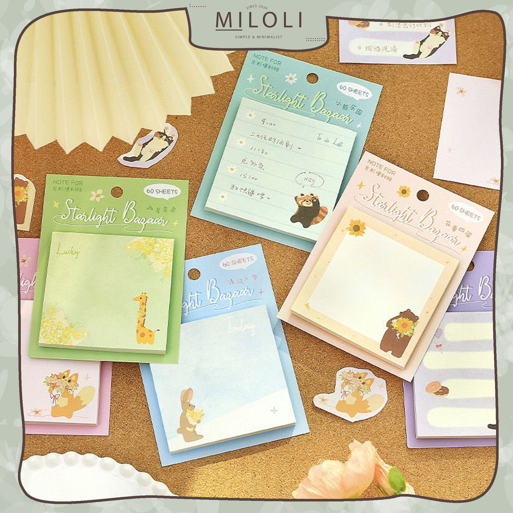 Jual [MILOLI] 60Lembar MEMO STARLIGHT Sticky Notes Memo Note Lucu Paper ...