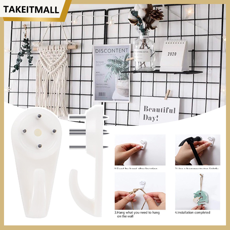 Jual Gantungan Paku Dinding Tanpa Bor Kait Paku Invisible /Paku ...