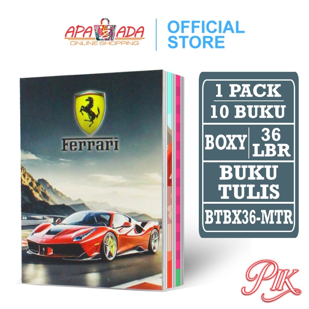Jual Buku Tulis Boxy MOTOR/MOBIL 36 Lembar Murah [1 Pack - 10 Pcs Buku ...