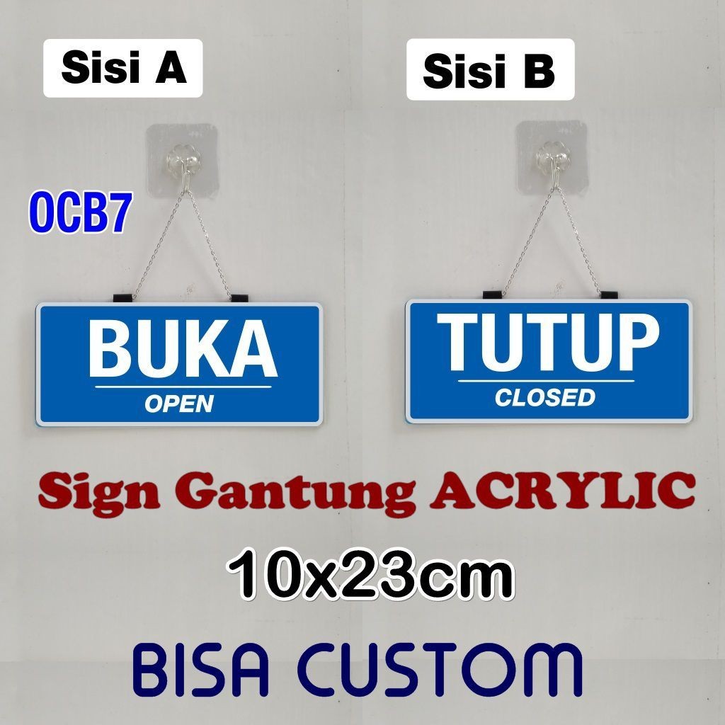 Jual ACRYLIC Sign Gantung OPEN CLOSE BUKA TUTUP Banyak Model BISA ...